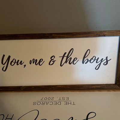You Me & the Boys Sign, Living Room Signs, Boy Mom Sign, Gift for Mom ...