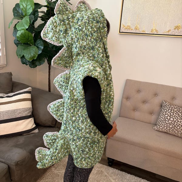 Kids' and Adult Dinosaur Vest in 1 Pattern | Crochet Pattern | Pattern ...