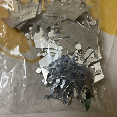 30pcs Small Crown Engrave Name Custom Acrylic Mirror Sticker for ...