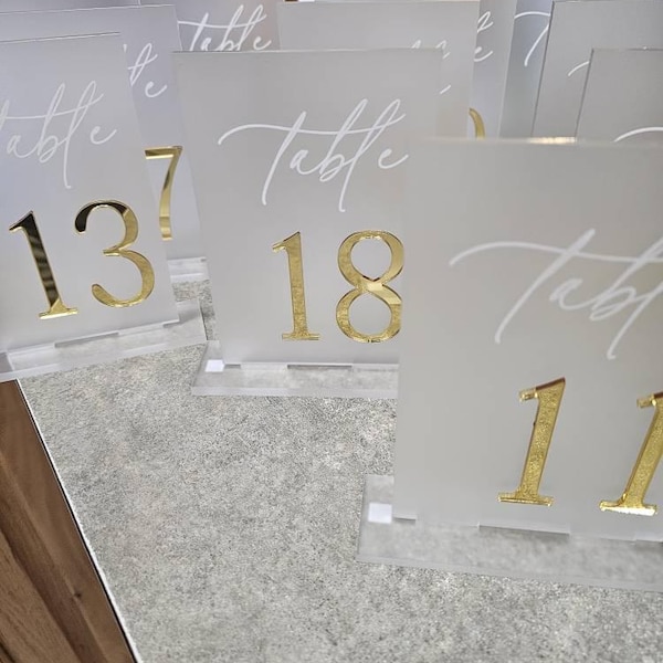 Frosted Acrylic Arch Table Numbers - Frosted Acrylic Sign - Wedding ...