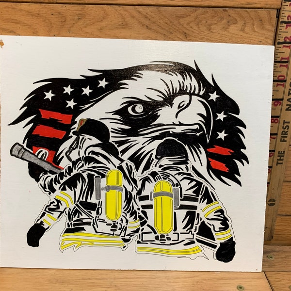 US Patriotic Eagle Fire Fighter Svg | Fireman Team Cut File | Fire ...