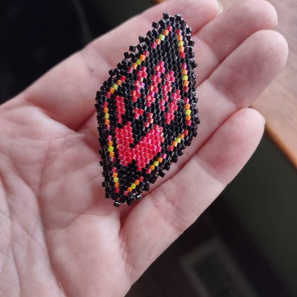 Red Hand Broach - Etsy