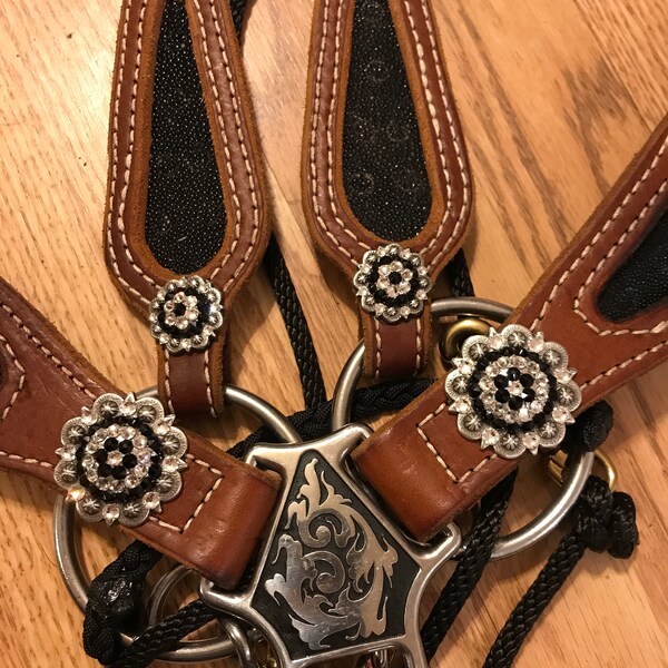 Concho Saddle Set Bling Rhinestone Crystal Clear Jet Black Christmas ...