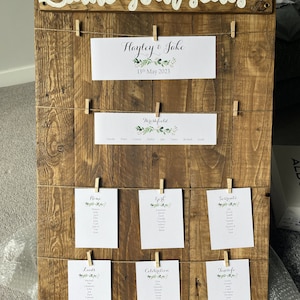 PERSONALISED Wedding Table Plan Rustic Wooden Table Plan Board Wedding ...