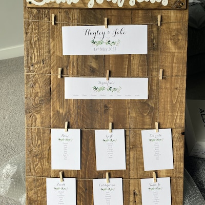 PERSONALISED Wedding Table Plan Rustic Wooden Table Plan Board Wedding ...