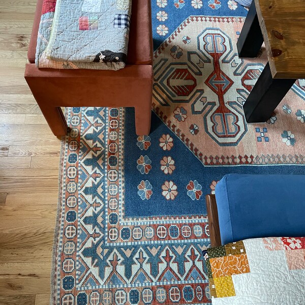 Vintage Faded Pale Colors Rug for Home and Nursery Decor, Low Pile ...