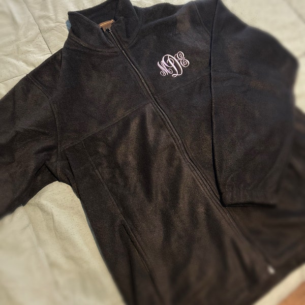 Monogrammed Full Zip Jacket, Monogrammed Fleece Jacket, Personalized ...