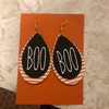 Boo Earrings, Halloween Earrings, Halloween Faux Leather Earrings ...