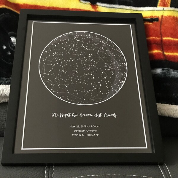 Custom Star Map Print by Date, PRINTABLE Star Chart Poster ...