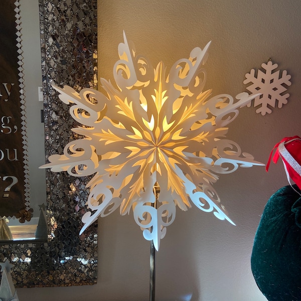 Snowflake Star Light Lantern , Folding Paper Light, Lamp - Night Light ...