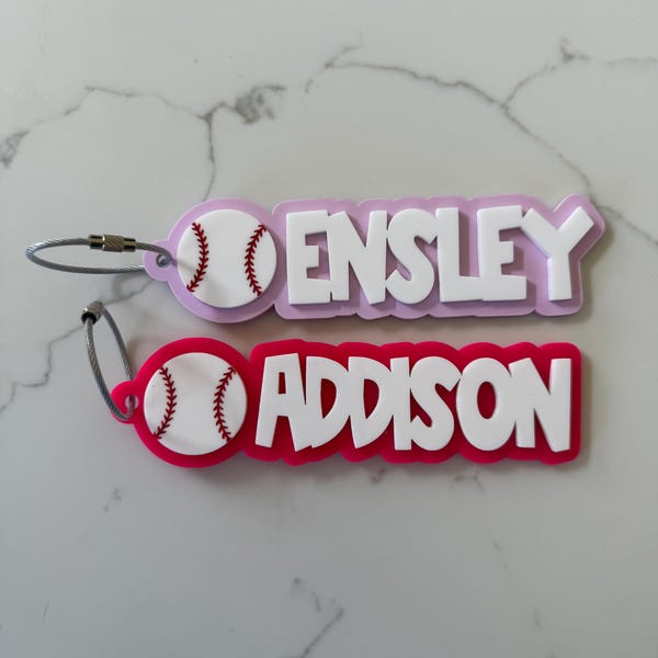 Custom Baseball Name Keychains Baseball Keychains Baseball Personalized ...