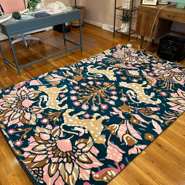 Hand Tufted Rug Handmade Pictorial Rug, Afghan Fine Quality Wool Rug ...