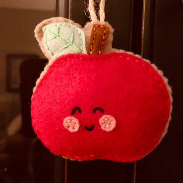 PDF Pattern - Little Apple Sewing Pattern, Autumn Winter Felt Ornament ...