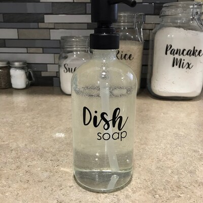 Soap Bottle Stickers. Dish Soap Decal. Hand Soap Decal. Wash Your Hands ...