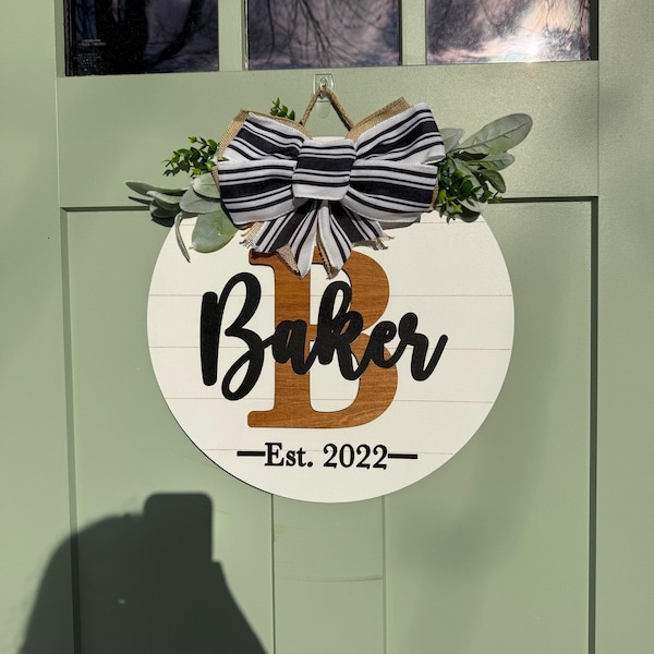 Last Name Front Door Sign|last Name Door Sign|welcome Sign|last Name ...