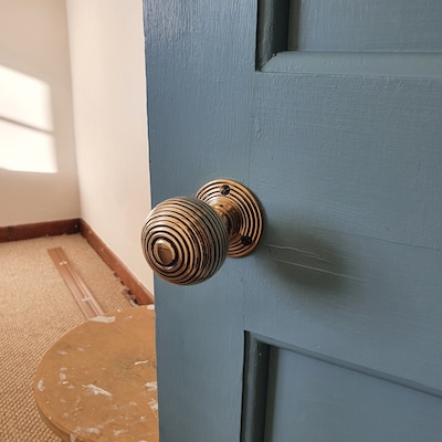 Black Ebonised Antique Wooden Beehive Door Knobs Knob Pair - Etsy UK