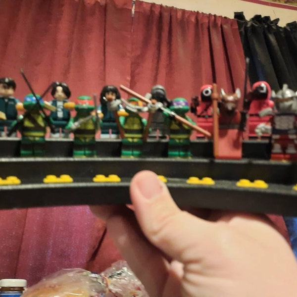 Large Crescent Shaped Minifigure Display Stand, Black Poly Lumber ...