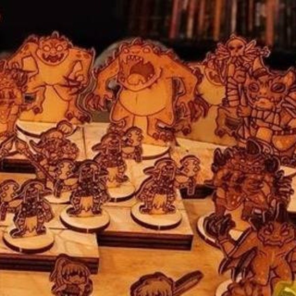 Orc Miniature set of 6 Dungeons and Dragons Dnd Pathfinder TTRPG 2D ...