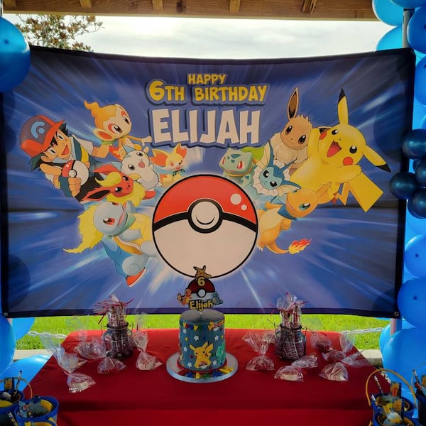 Pokemon Backdrop Banner, Pokémon Birthday, Kids Party Theme, Any Size ...