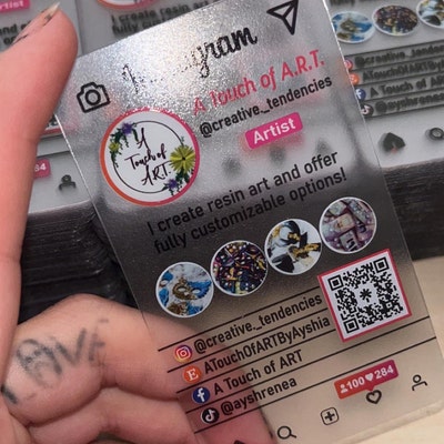 Transparent Business Card, Clear, QR Code, Pvc, Acrylic Frosty Plastic ...
