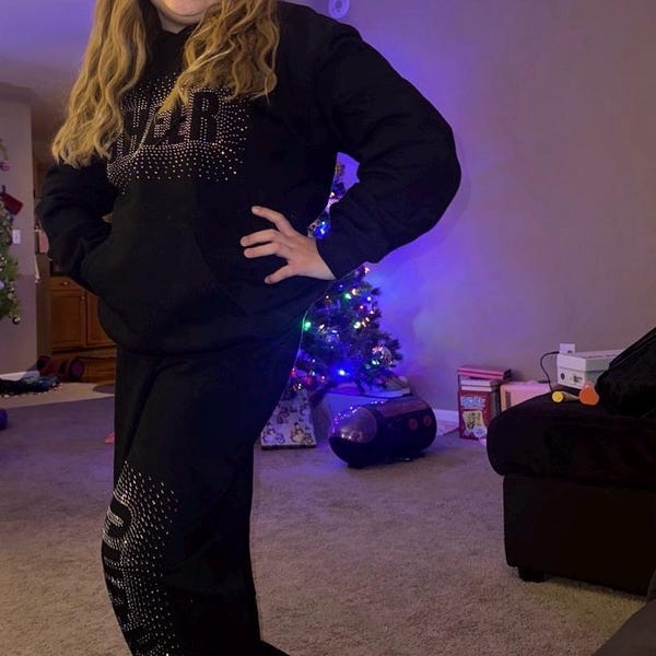 Rhinestone Cheer Sweat Suit/rhinestone Cheer Hoodie/rhinestone Cheer ...