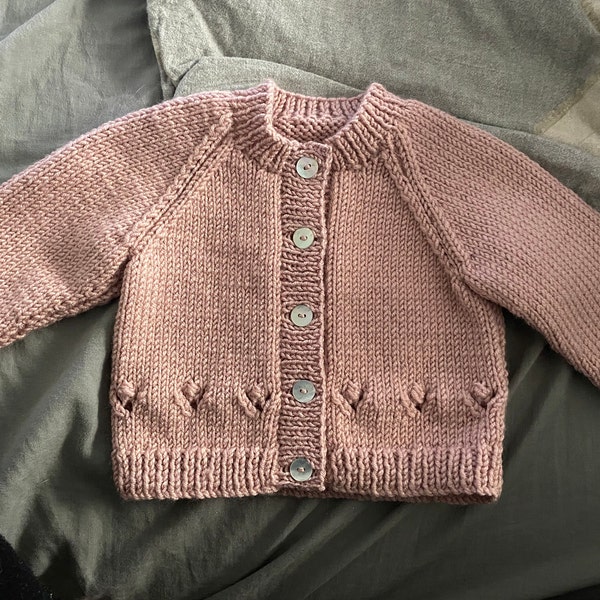 Newborn Baby Girls Blush Pink Cardigan Hand-knitted in a Soft Smooth ...