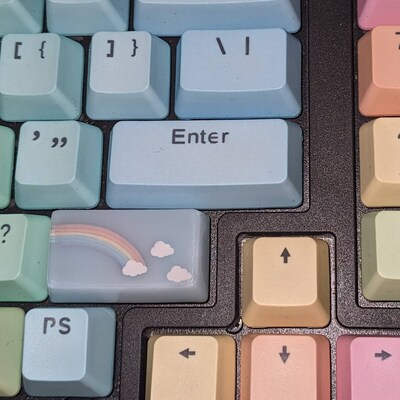 Ready-to-ship 3D Peach on Pastel Resin Keycaps in the OEM Mechanical ...