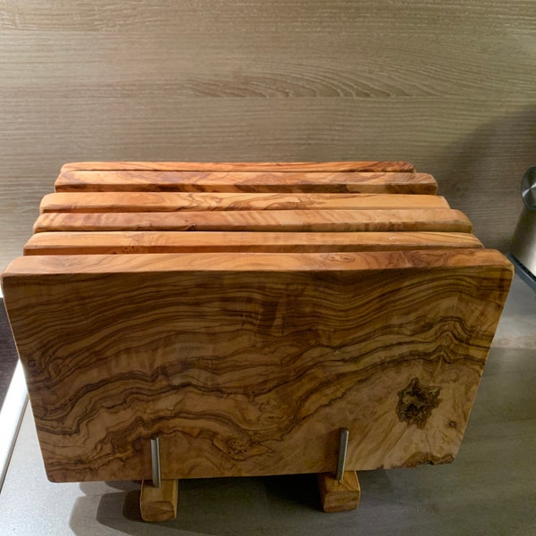 Board Stand for up to 6 Breakfast Boards Olive Wood Board Holder - Etsy