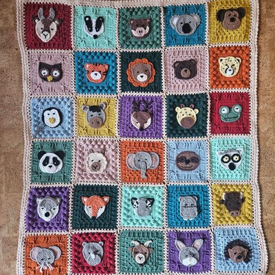 US TERMS PDF Crochet Pattern Animal Kingdom Blanket - Etsy