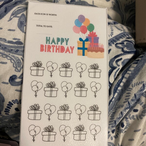 Birthday Savings Challenge | Printable A6 and A4 | PDF Download ...