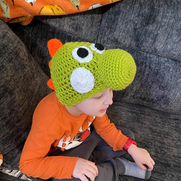 CROCHET PATTERN - Yoshi Hat | Crochet Halloween Beanie | Crochet ...
