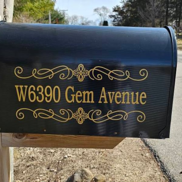 Custom Mailbox Decal | Vinyl House Numbers & Monogram - Etsy