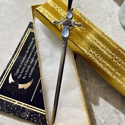 The Lilith Hair Dagger, Witch Hair Stick, Witch Hair Sword, With Athame ...