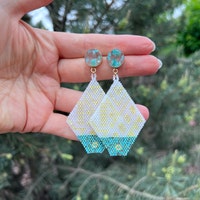 Seed Bead Earrings Pattern Bundle, 5 Patterns Looped Fringe Beaded ...