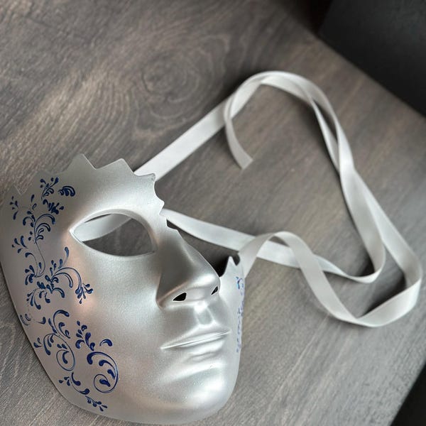 White Full Face Costume Mask, Cosplay Mask, DIY Mask, White Blank Mask ...