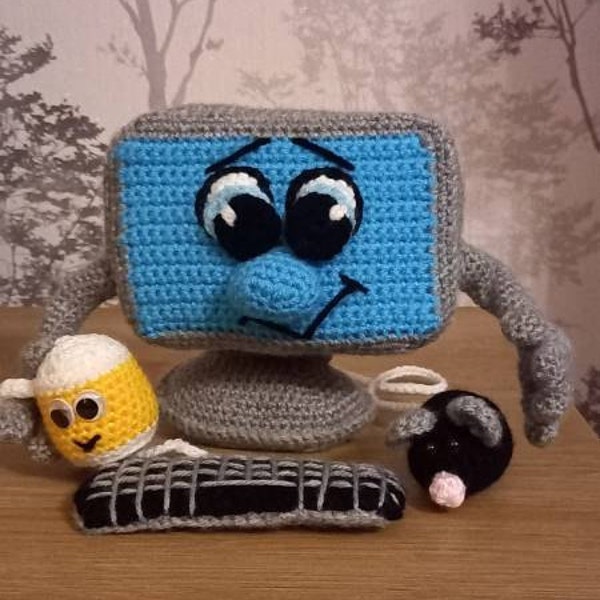 Crochet PATTERN Computer - Amigurumi Computer - Crocheted Miniature Pc ...