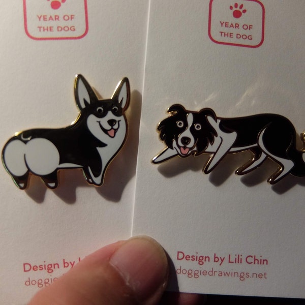 Border Collie / Herder - Dog Enamel Pin - Etsy