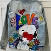 Just IN Glam Pop Art Denim Jacket, Front and Back Designs, Handpainted ...