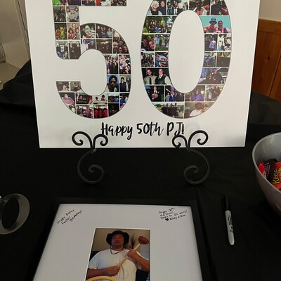 Number 50 Photo Collage, 50th Anniversary Collage Gift, Custom Picture ...