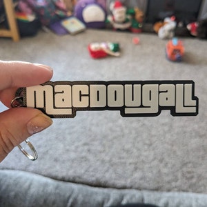 Theft Styled Personalized Keychain GTA Keyring Bag Charm Lunchbox Tag ...