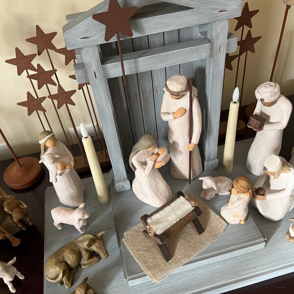 Nativity Manger /cradle for Willow Tree Nativity Wood Manger for Willow ...