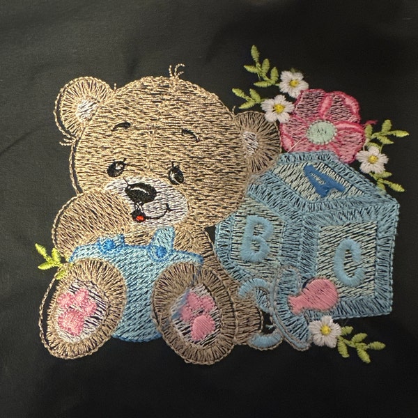 Cute BEAR Embroidery Design, Baby Boy Bear Machine Embroidery Design ...