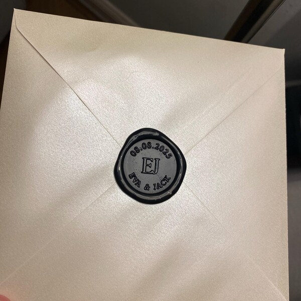 Custom Initial Logo Wax Seal Stamp Set for Wedding Invitation ...