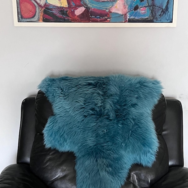 GIANT SHEEPSKIN Triple X Mouflon White Black Throw Genuine Leather ...