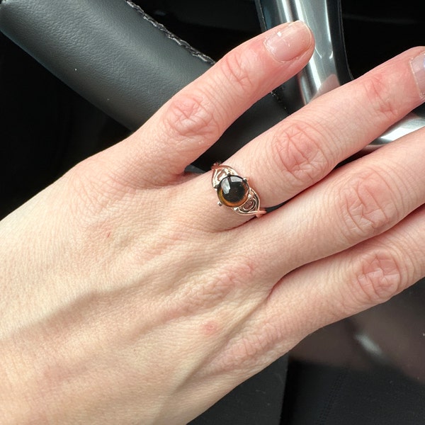 14K Gold Mood Ring, Dainty Ring for Women, Feeling Stone Ring, Colorful ...