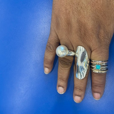 Sterling Silver Triple Interlocked Ring, Multi Band Rings, Intertwining ...