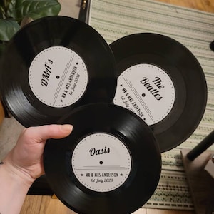 Personalised Record Label STICKERS for 7 Vinyl Record Table Names ...