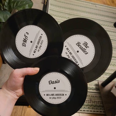 Personalised Record Label STICKERS for 7 Vinyl Record Table Names ...