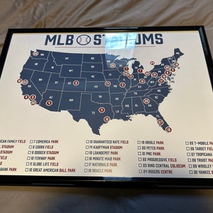MLB Stadium Map, Baseball Stadium Map, Ballpark Map, MLB Stadium ...