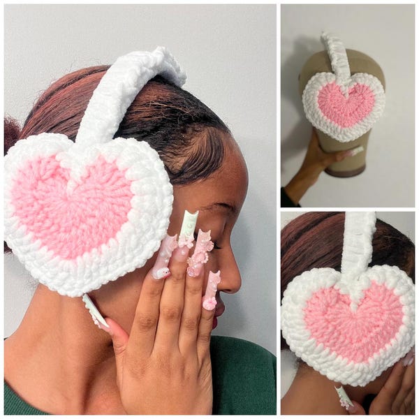 Heart Earmuffs - Crochet Pattern - Etsy